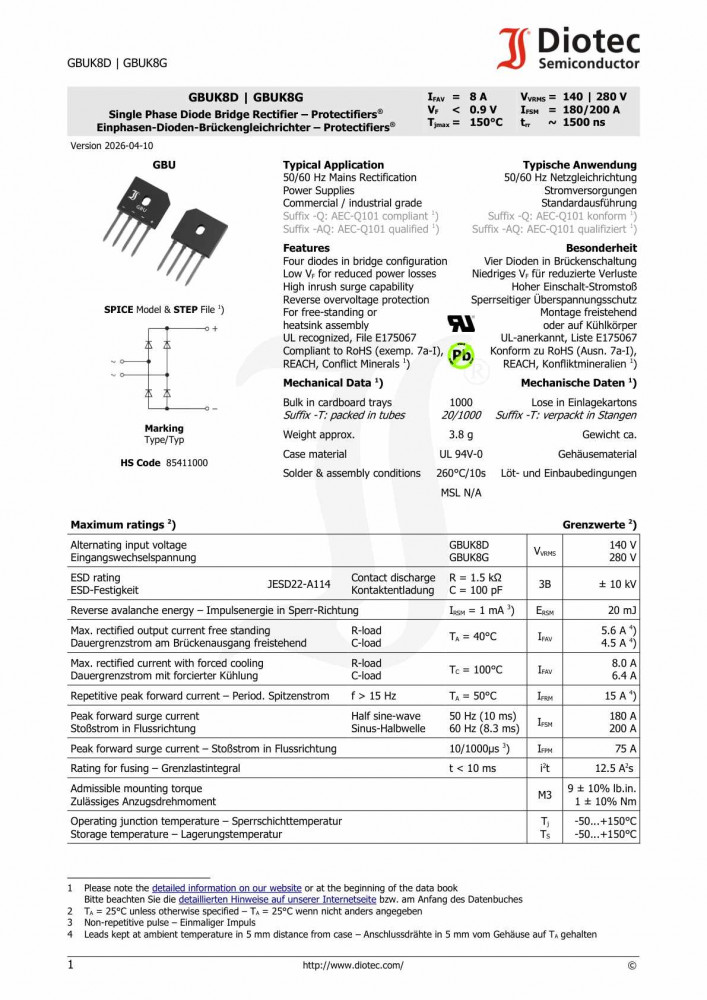 GBUK8G technical document page 1