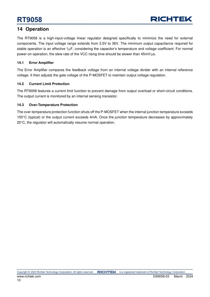 RT9058 datasheet page 10