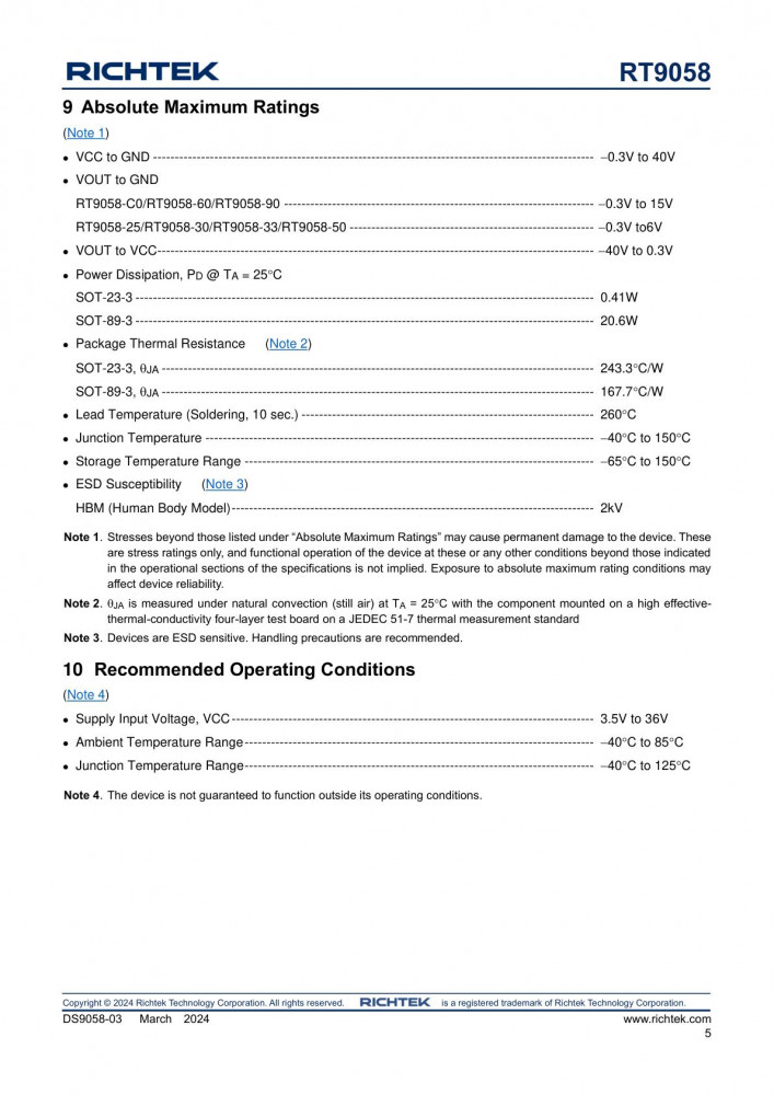 RT9058 datasheet page 5