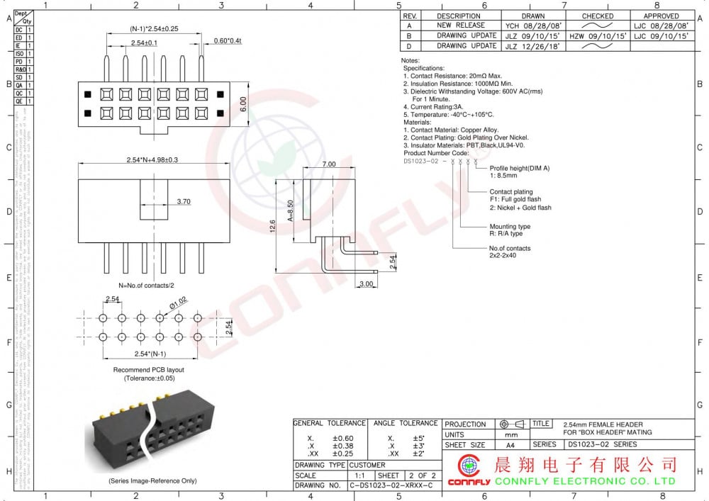 DS1023-02-2x10SF11 technical document page 2