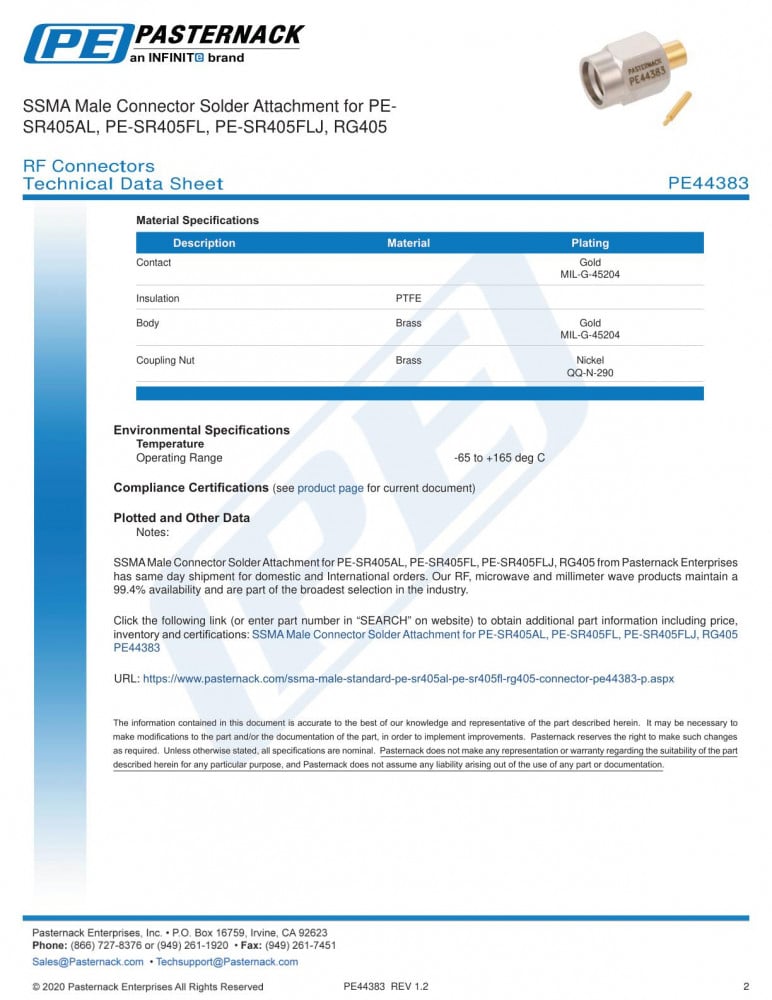 PE44383 datasheet page 2