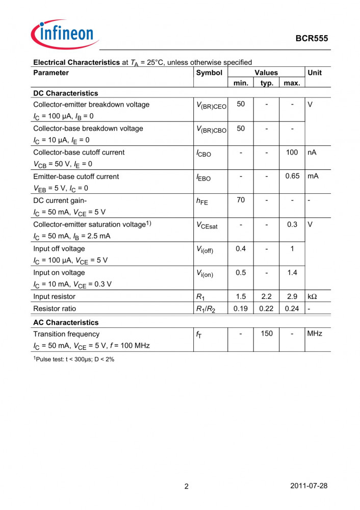 BCR555 datasheet page 2