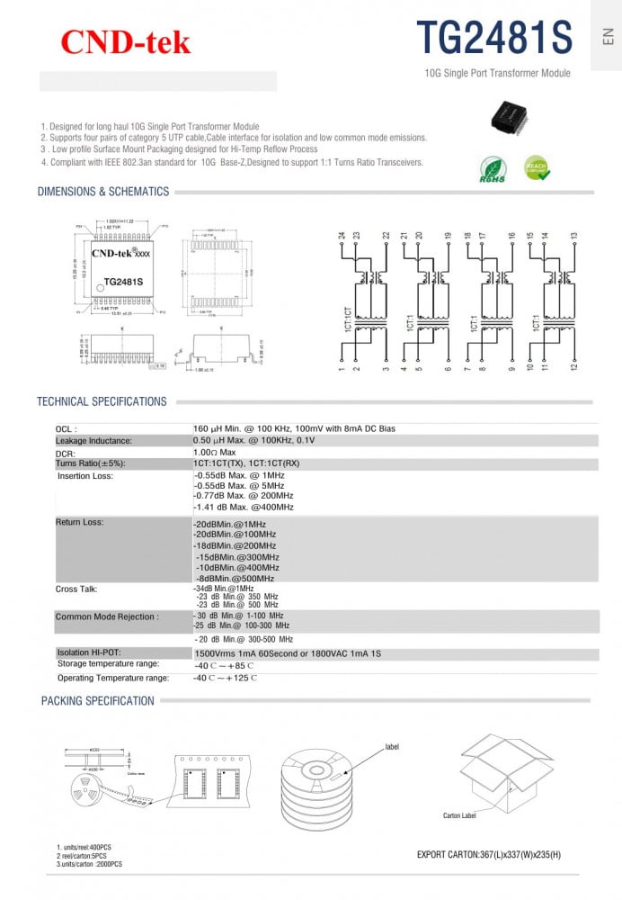 TG2481S technical document page