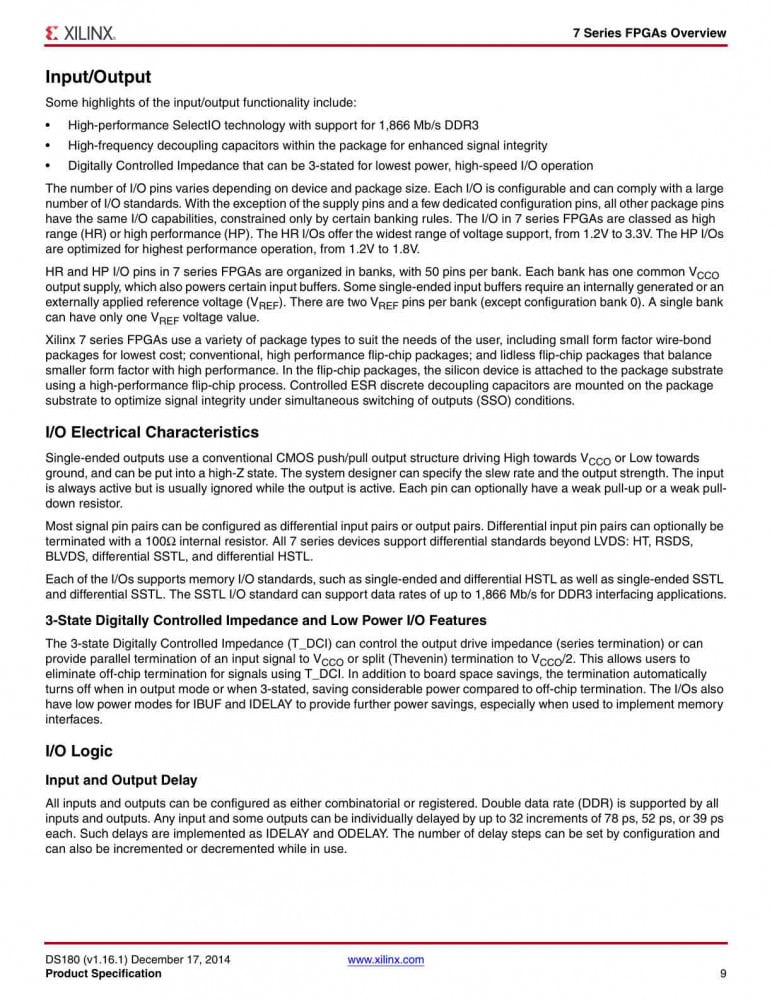 AMD XC7A200T-1FB484I documentation page 9