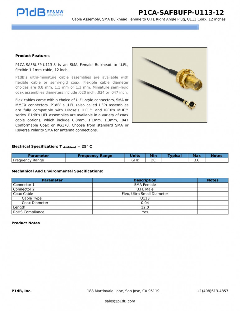 P1CA-SAFBUFP-U113-12 product documentation image