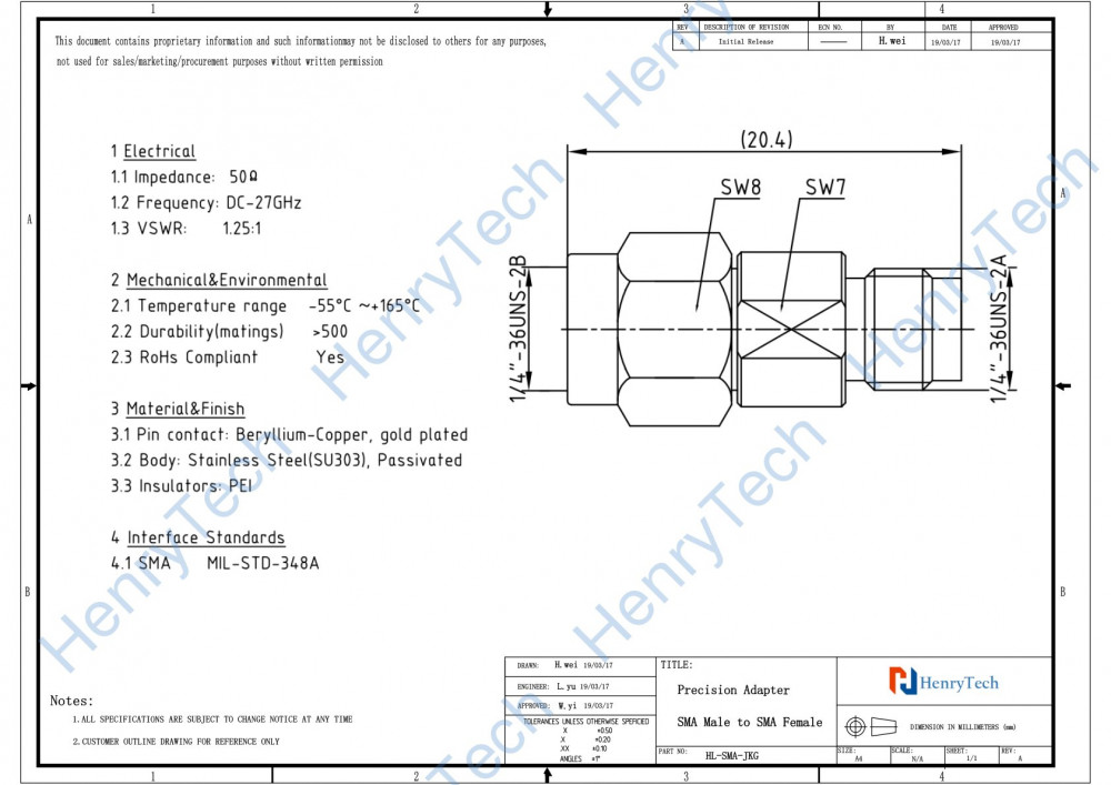 HenryTech HL-SMA-JKG technical specification document