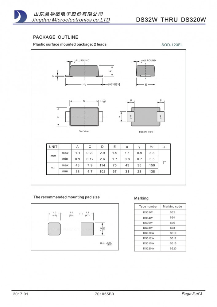 DS38W datasheet page 3
