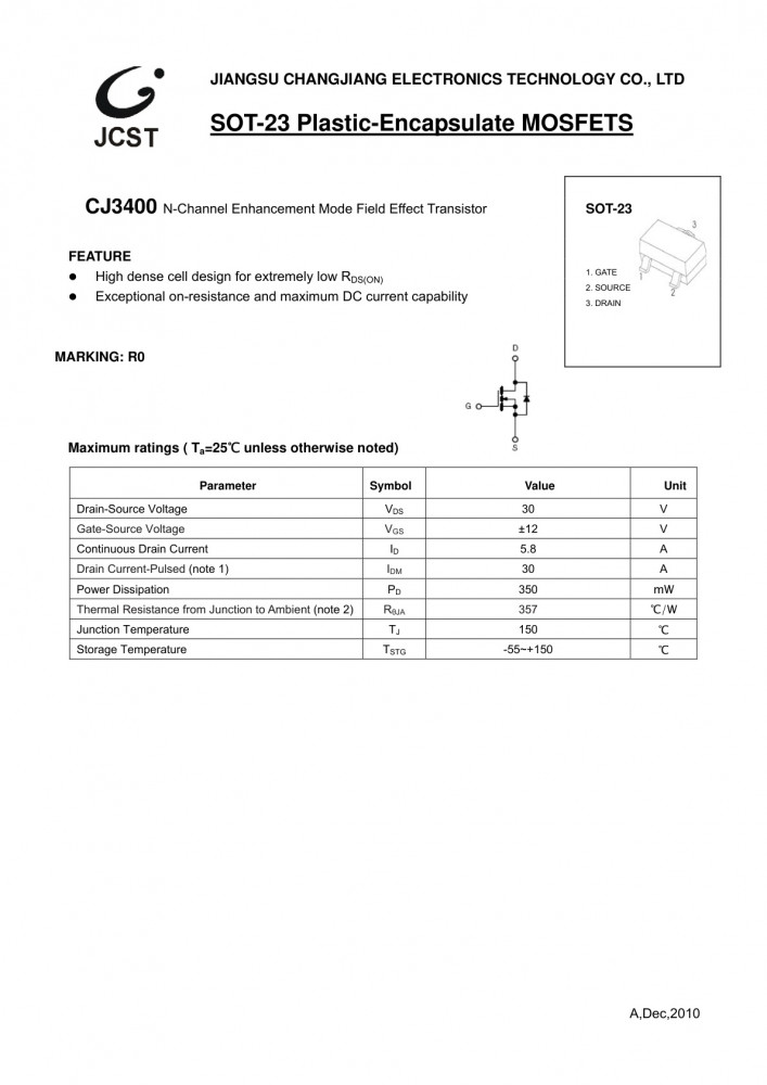 CJ3400 datasheet page 1