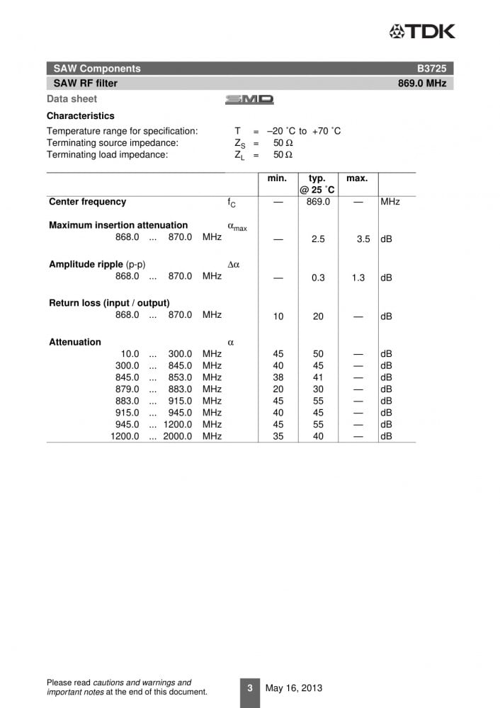 B3725 datasheet page 3