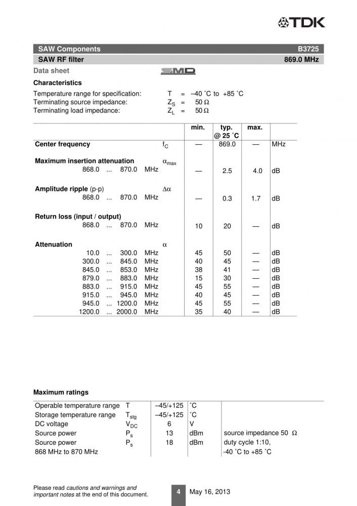 B3725 datasheet page 4