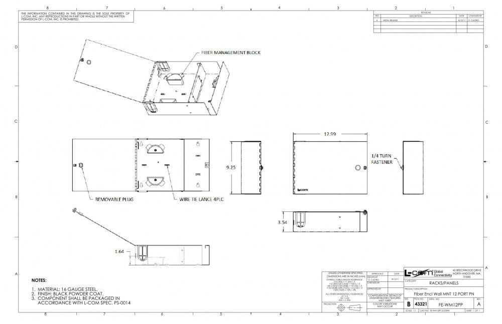 FE-WM12PP technical document page