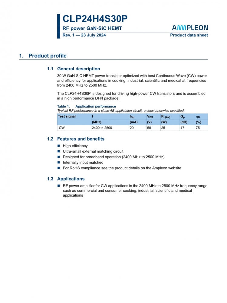 CLP24H4S30P datasheet page 1
