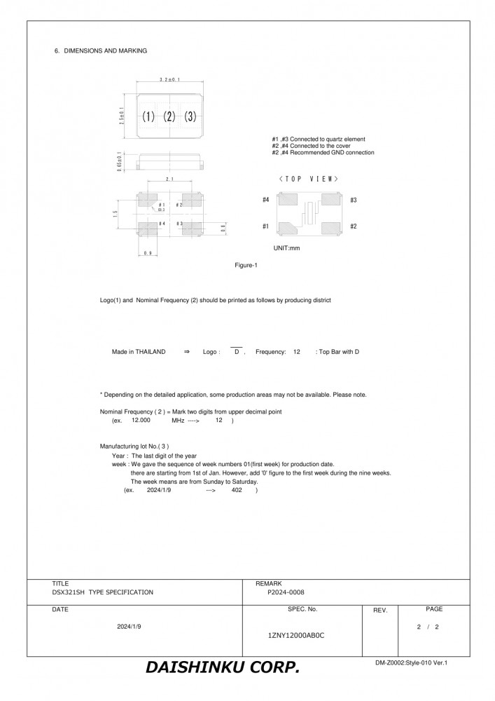 KDS 1ZNY12000AB0C specification page 2