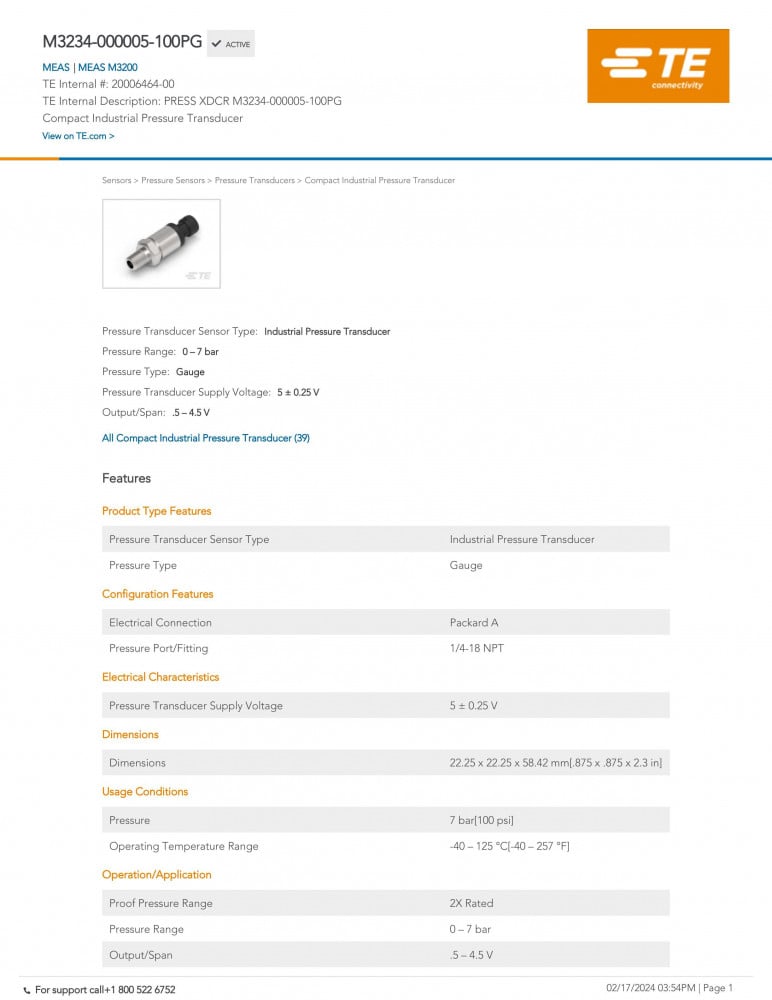 M3234-000005-100PG technical document page 1