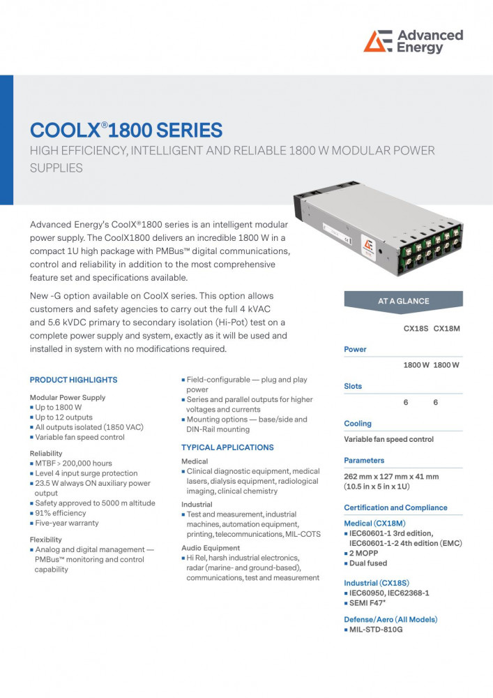 CoolX1800 technical document page 1