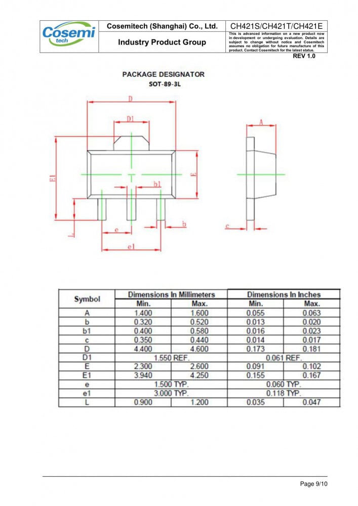 CH421TB datasheet page 9
