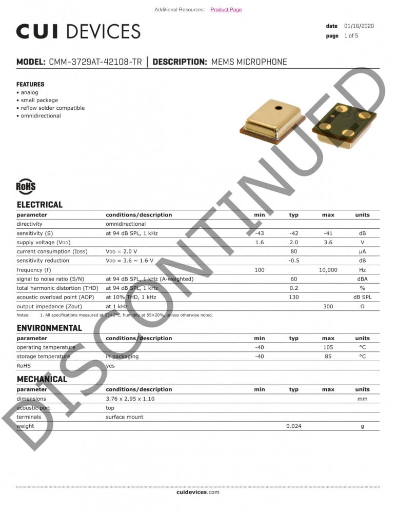 CMM-3729AT-42108-TR datasheet page 1
