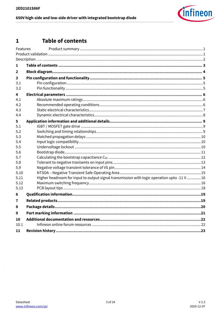 2ED2101S06F datasheet page 3