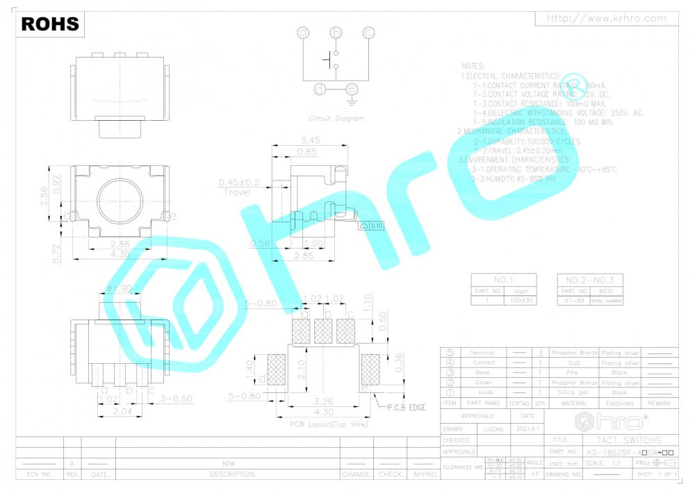 K2-1852SP-A1SW-04 technical drawing