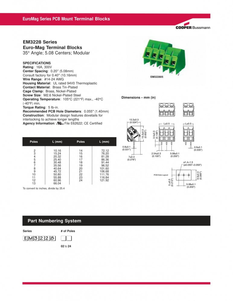 EATON EM3228 series technical document page