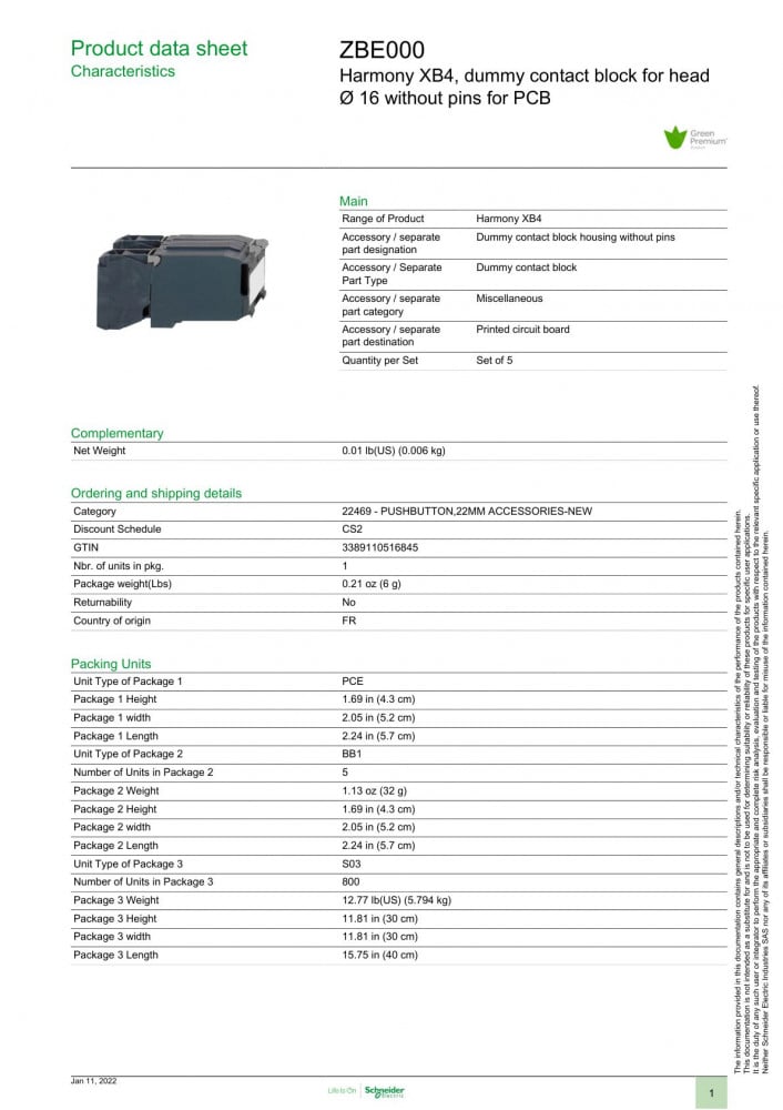 ZBE000 technical document page 1