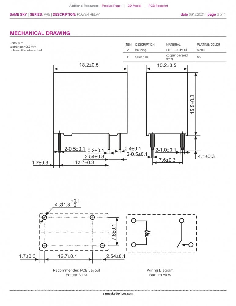 PR5 series datasheet page 3