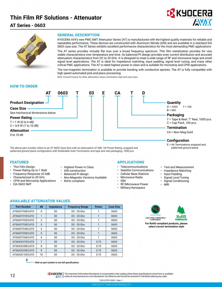 AT series datasheet page 1