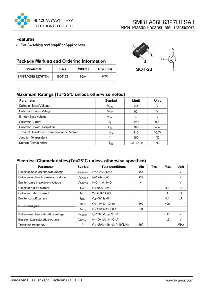 SMBTA06E6327HTSA1-HXY datasheet page 1