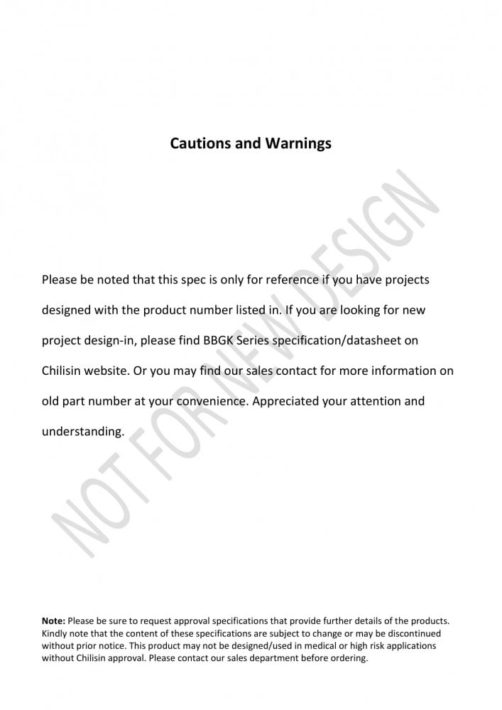 Chilisin GBK series datasheet page 1