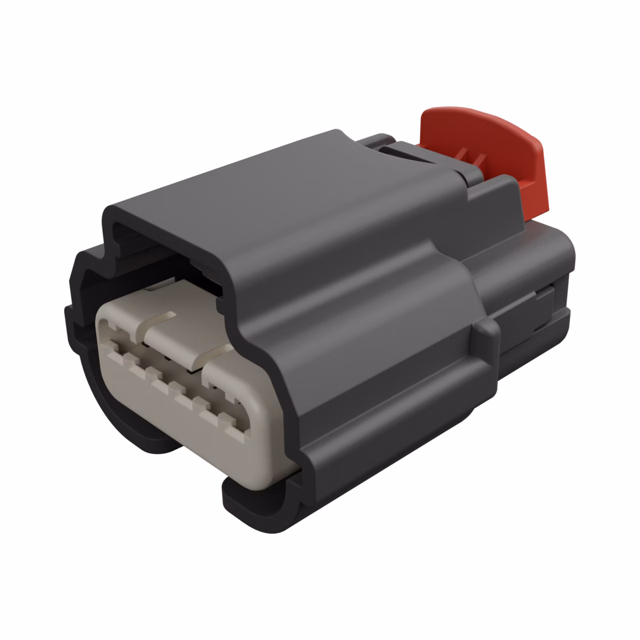 2.54mm MX64 Sealed Crimp Housing, Single Row, Kaizan Terminals, Gray, 6 Circuits, Key D, with CPA Lock, Terminal 2 Plugged for sale