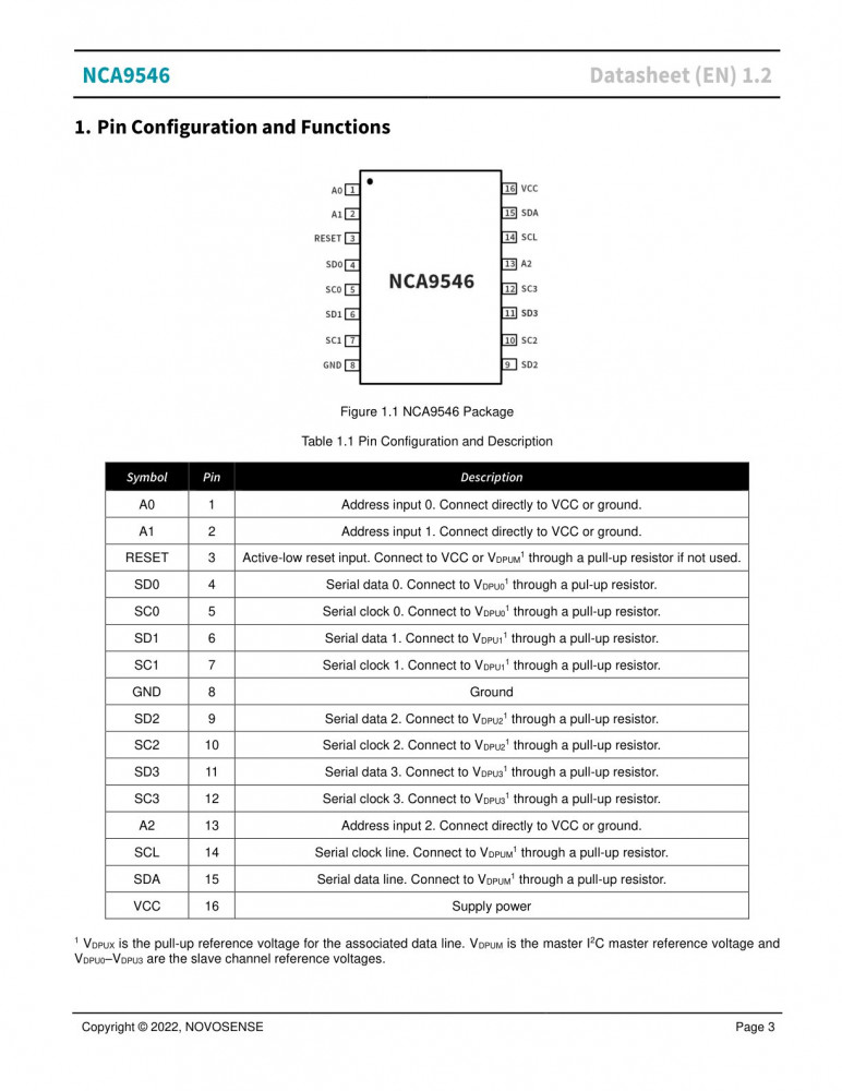NCA9546-DTSPR datasheet page 3