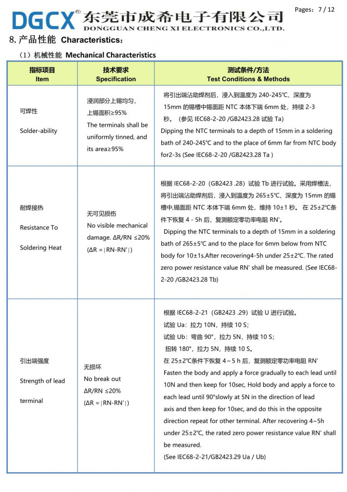 DGCX NTC2.5D-5KMF04G specification page 7