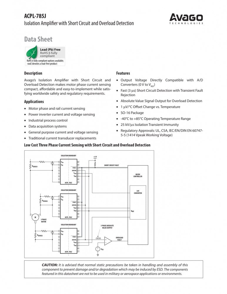 ACPL-785J-560E datasheet page 1