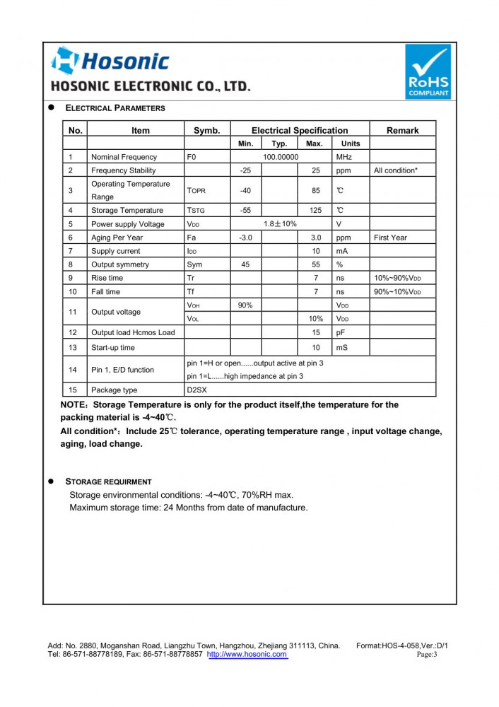 D2SX100E00003E specification page 3