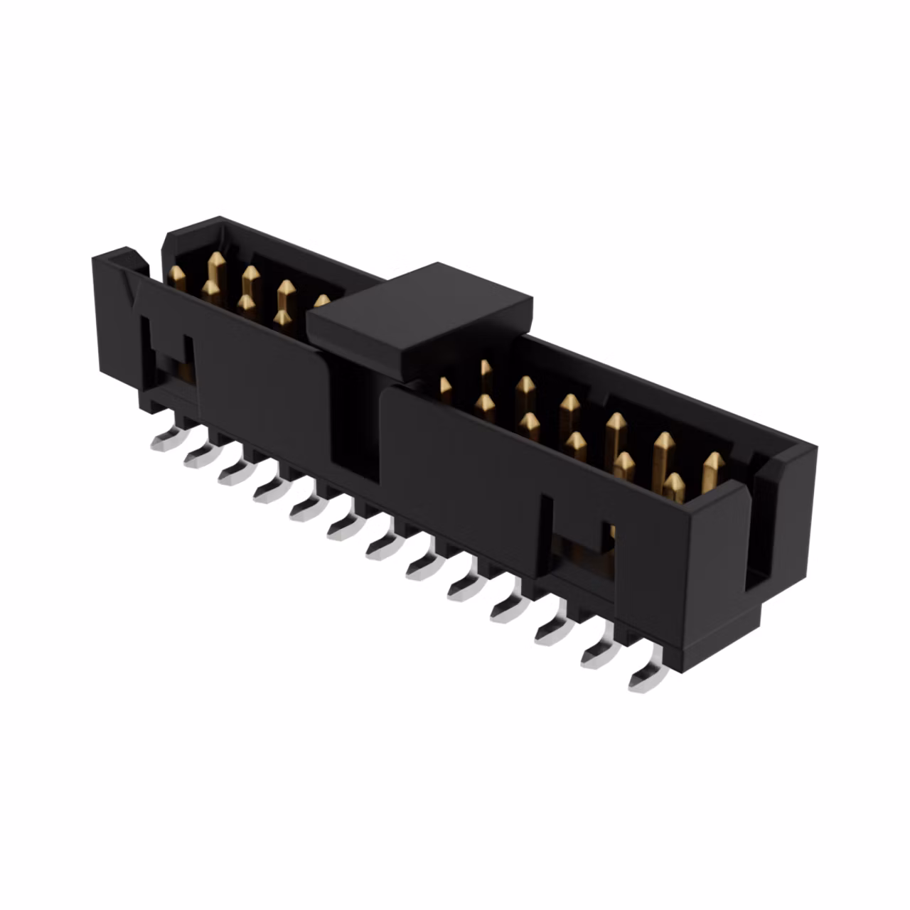 2.00mm Pitch, Milli-Grid PCB Header, Dual Row, Vertical, Surface Mount, Shrouded, 26 Circuits, 0.05µm Gold (Au) Plating, Dual Side Slots, Dual Friction Locks, Center Polarization, with Cap, Tube for sale