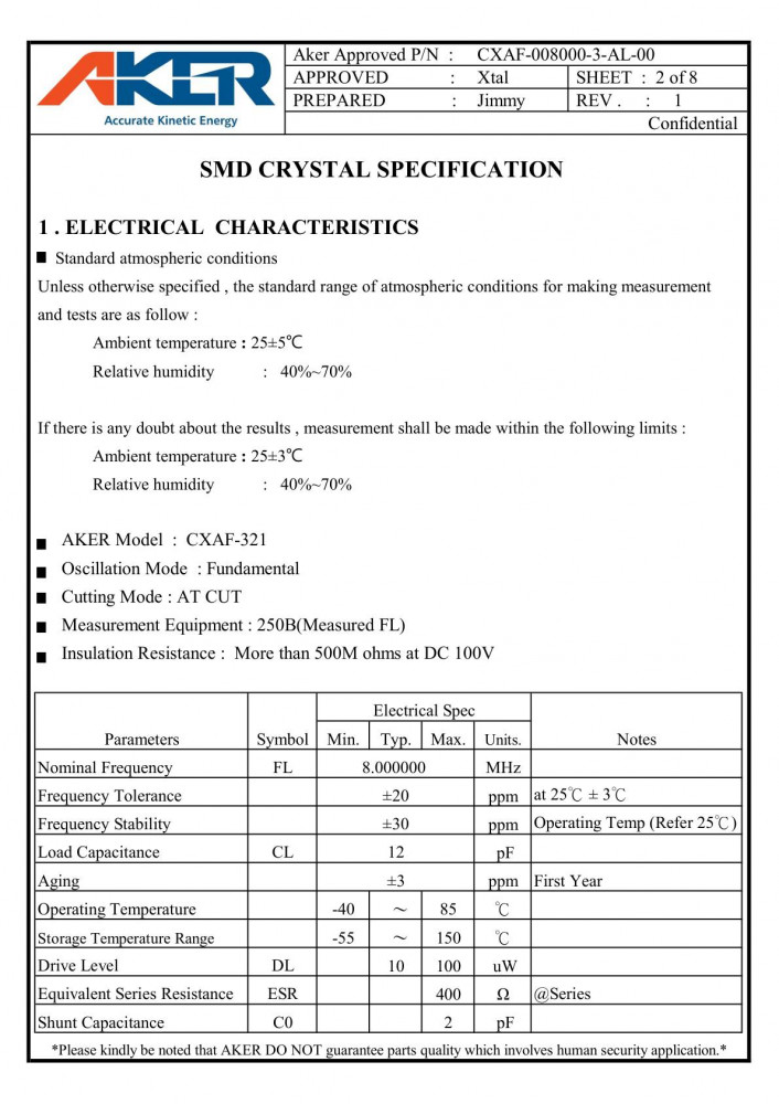 AKER CXAF-008000-3-AL-00 approval sheet page 3