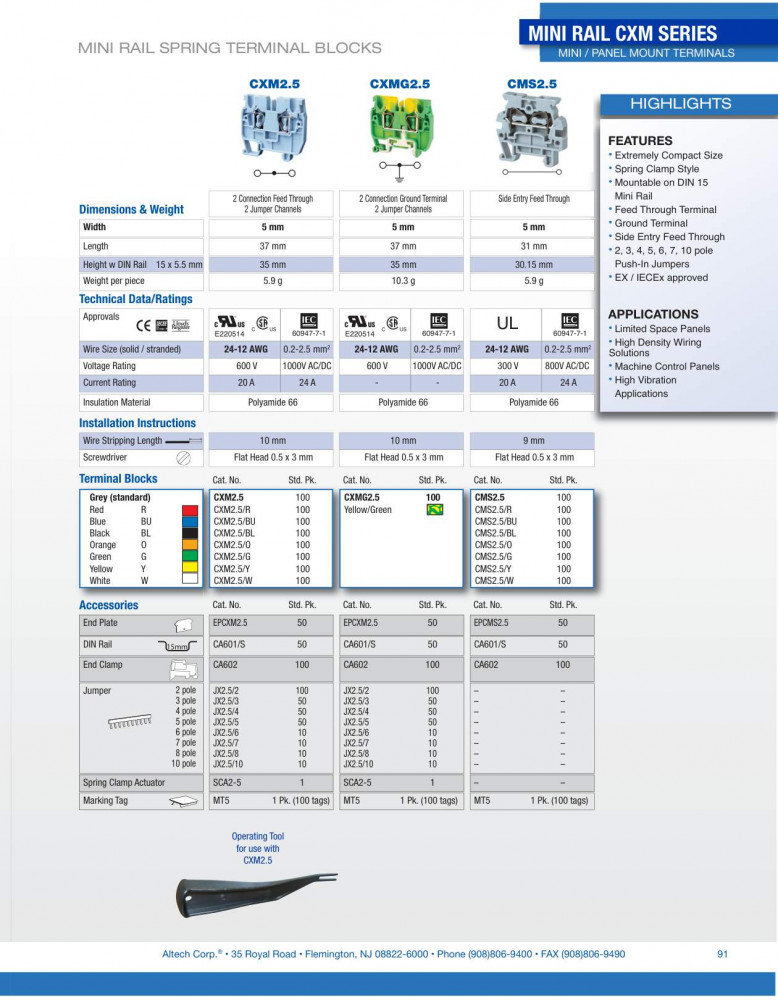 Altech terminal block documentation page 4