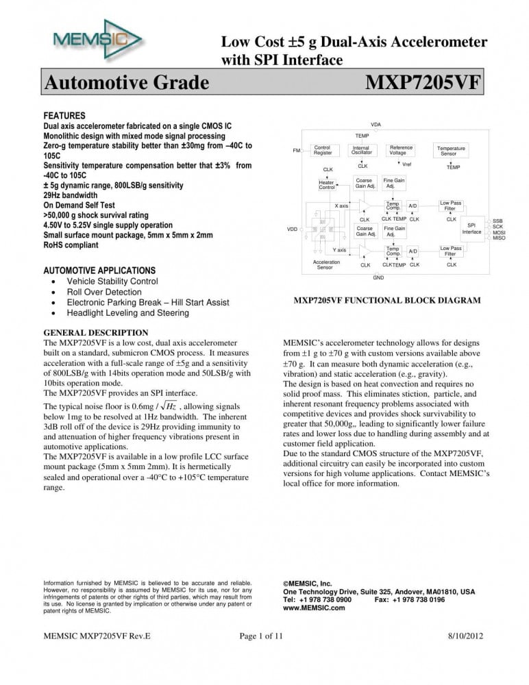 MXP7205VF datasheet page 1