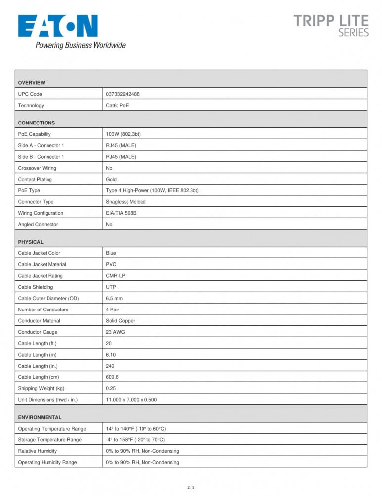 N201P-020-BL technical document page 2