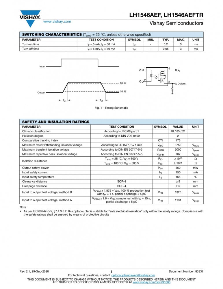 LH1546AEF-T0 datasheet page 3