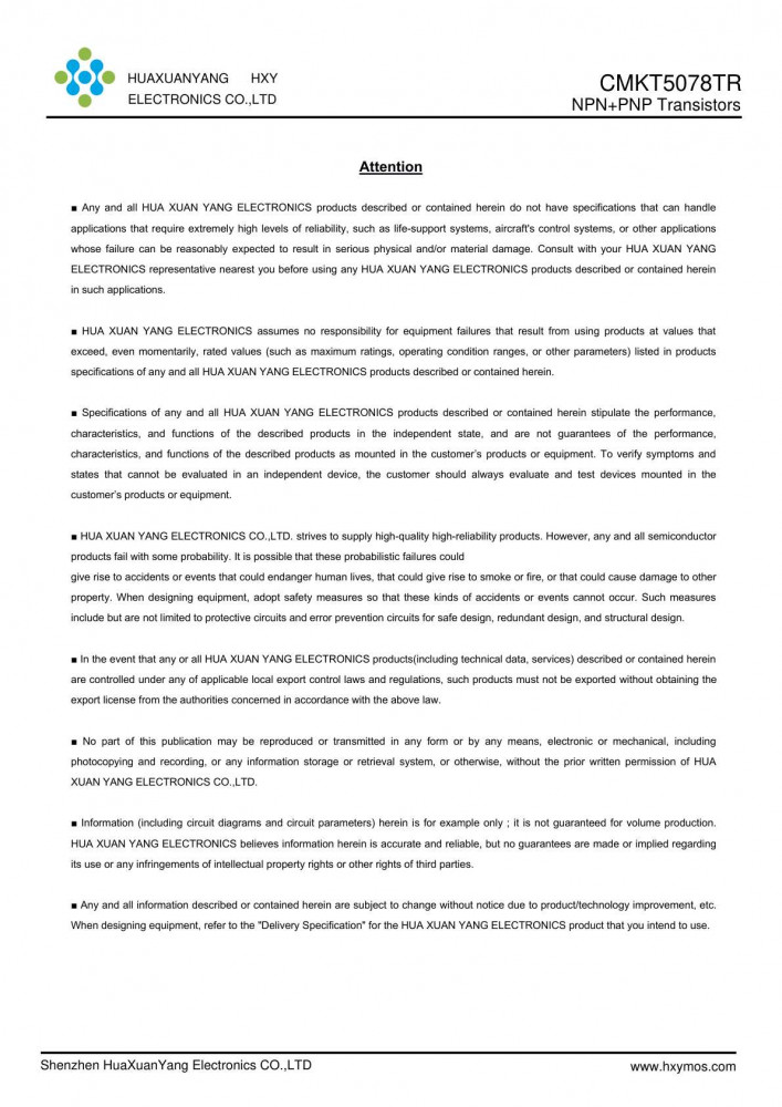 CMKT5078TR-HXY technical document page 4