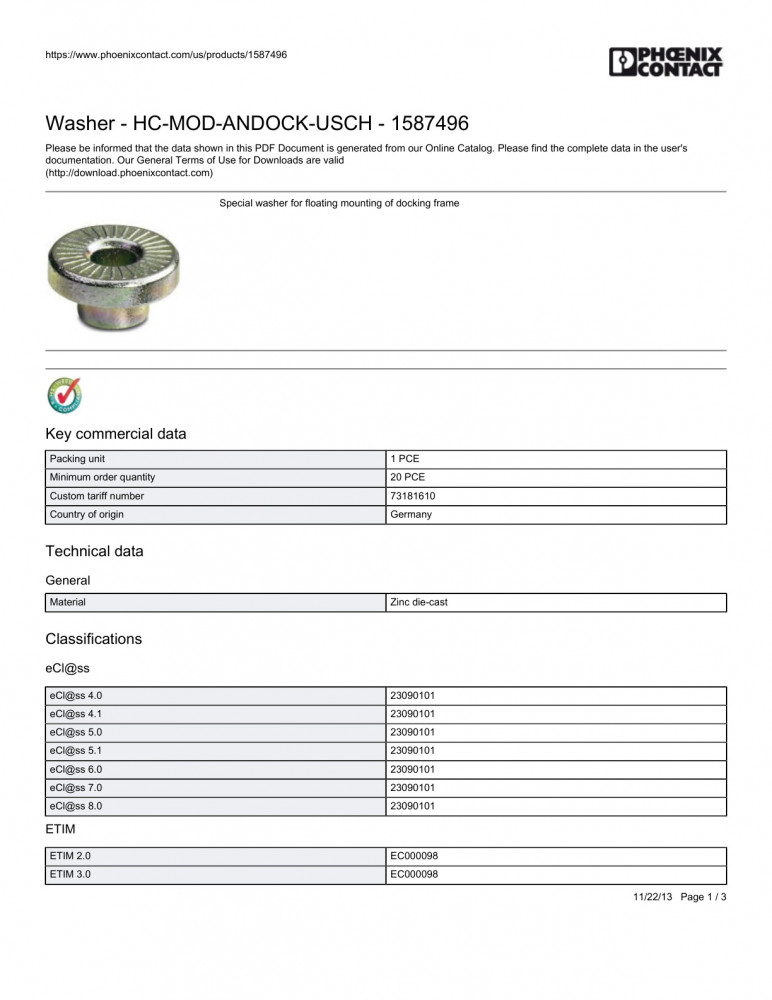 Phoenix Contact 1587496 product document image 1