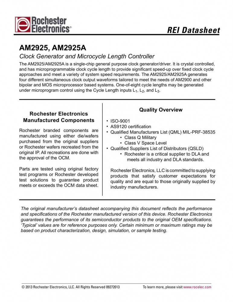2925ALM/B technical document page 1