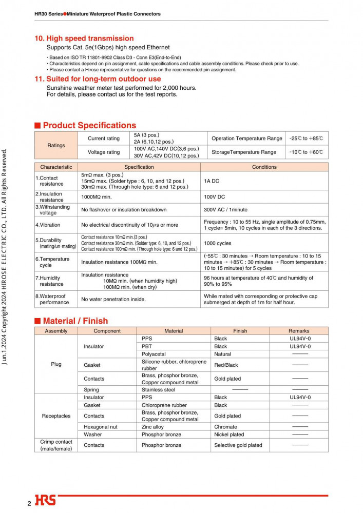 HRS HR30 technical document page 2