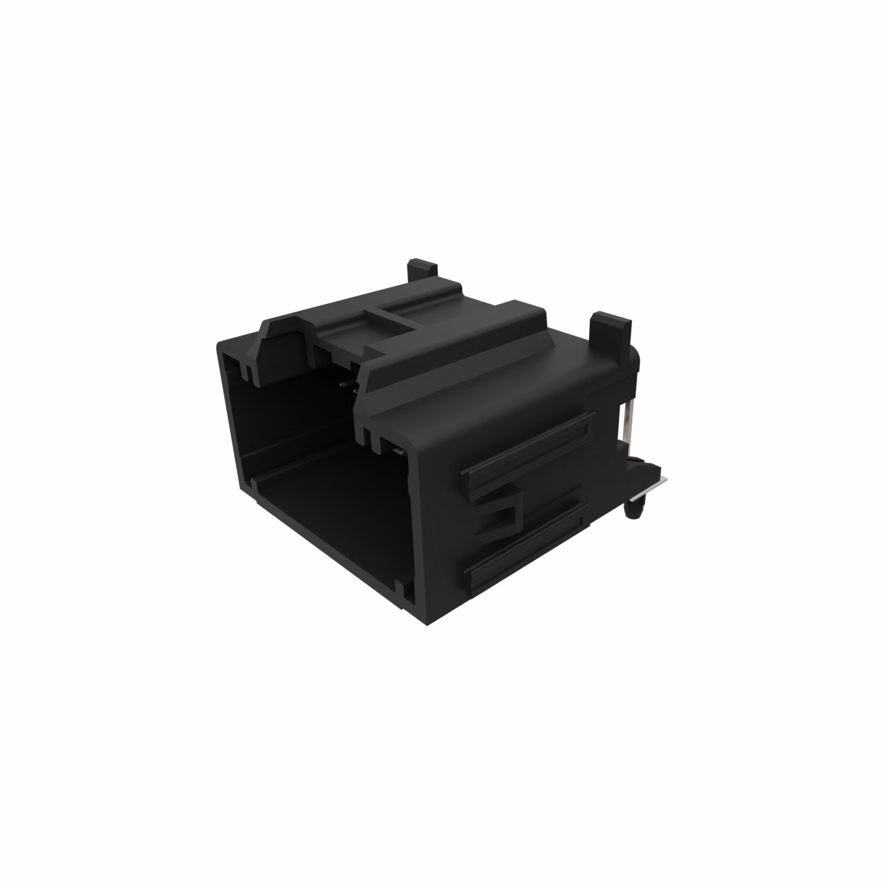 Stac64 Hybrid Header, 14 Circuits, Right-Angle, Polarization A, ThermaVolt Pin Alignment Plate, Black, Tray for sale