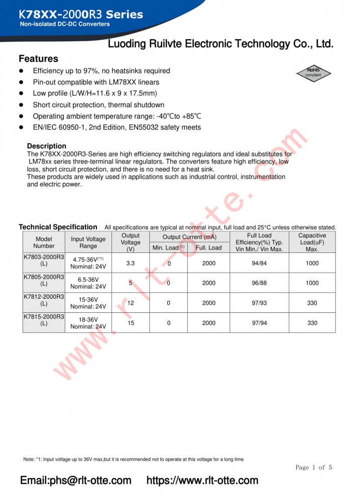 K7805-2000R3 datasheet page 1