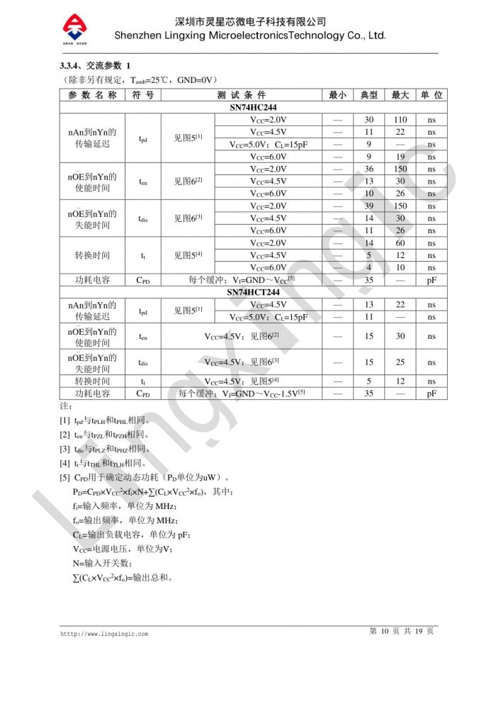 SN74HC244 datasheet page 10