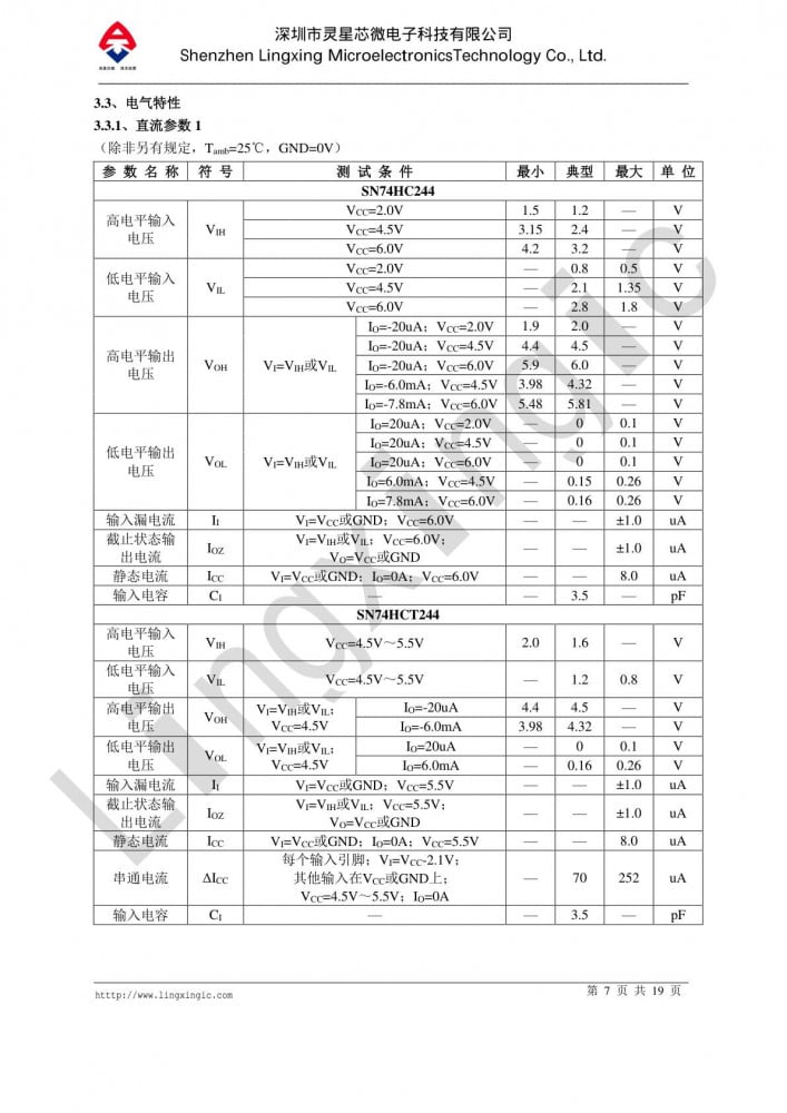 SN74HC244 datasheet page 7