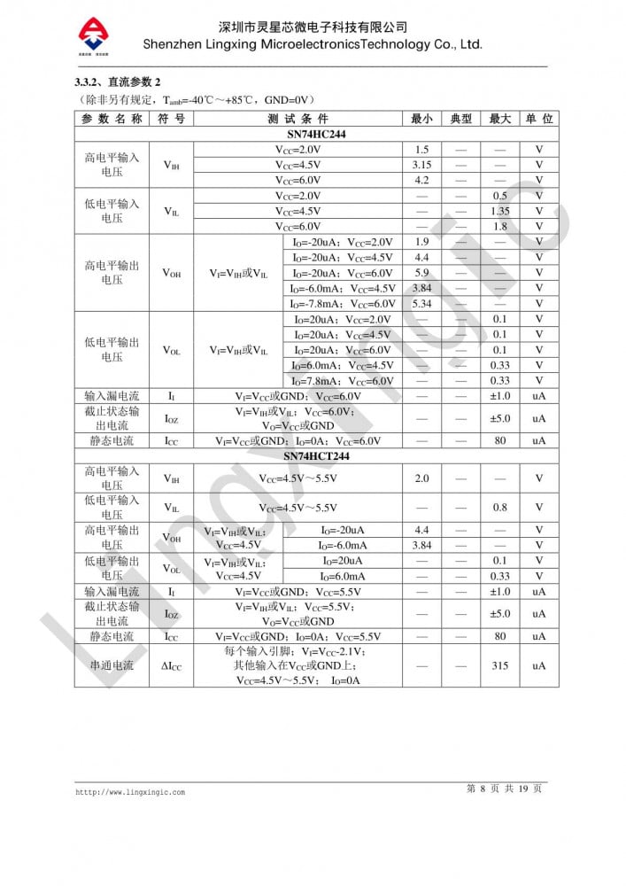 SN74HC244 datasheet page 8