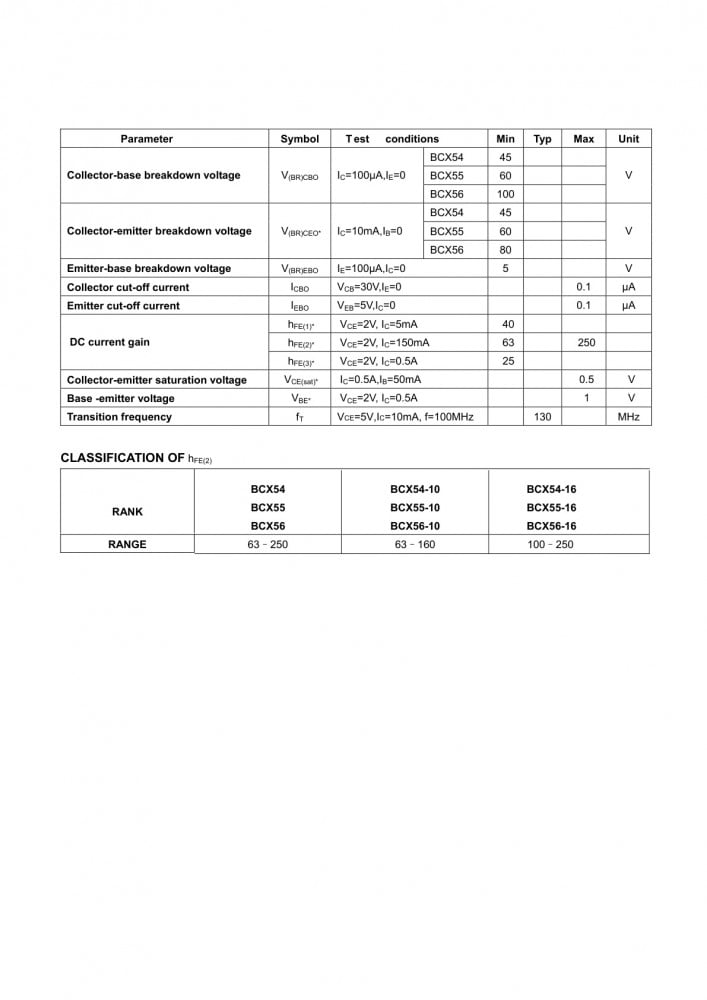 DOWO BCX56 datasheet page 2